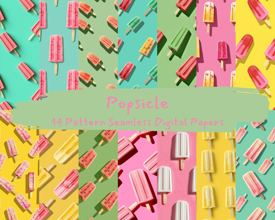 Popsicle Pattern Seamless Digital Papers Printable Scrapbook Paper Junk ...