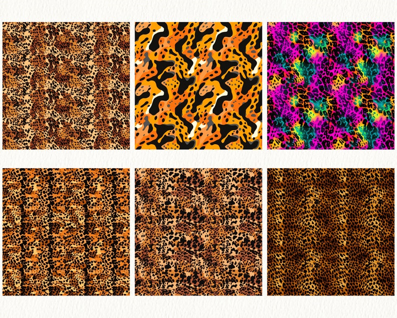 Cheetah Print Digital Paper Seamless Tile Patterns Printable - Etsy