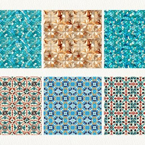 Mosaic Pattern Seamless Digital Paper Pack - Scrapbooking & Crafts ...