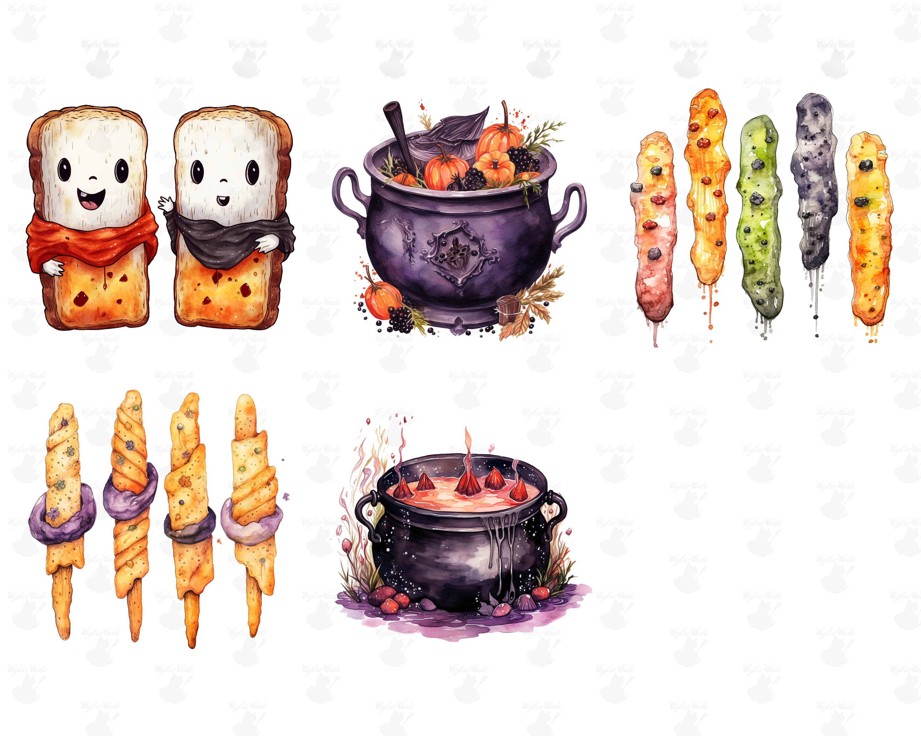 Halloween Food Digital Printable Clipart Bundle in PNG Format ...