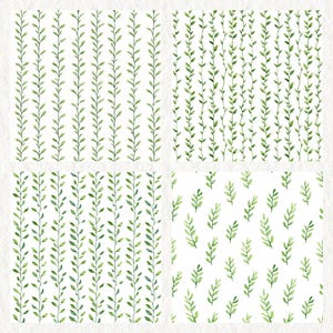 Green Leaf Garden Pattern Seamless Digital Papers - Printable Scrapbook ...
