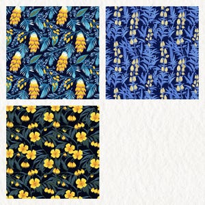 Kowhai Floral Pattern Seamless Digital Papers - Printable Scrapbook ...