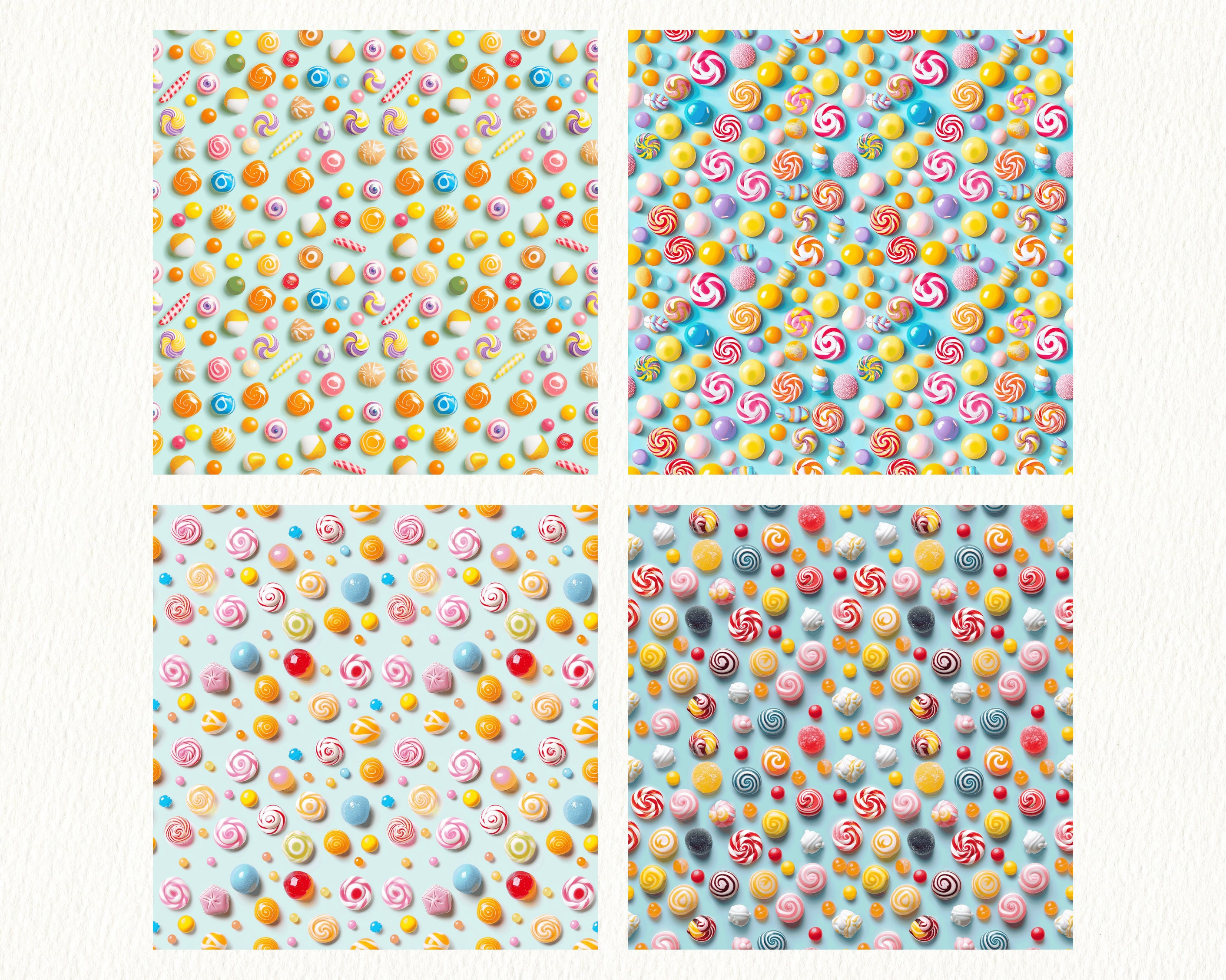 Colorful Candy Pattern Seamless Digital Papers - Printable Scrapbook ...