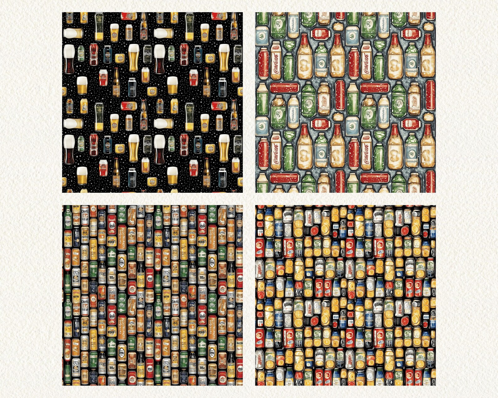 Cold Ones Pattern Seamless Digital Papers - Printable Scrapbook Paper ...
