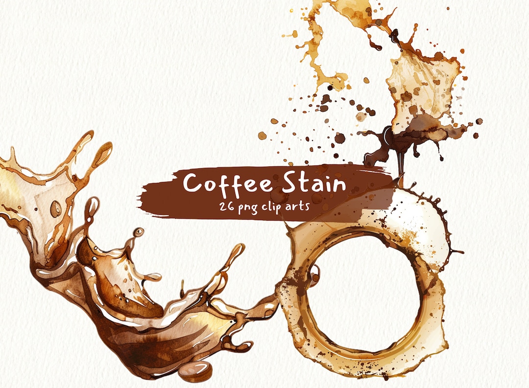 Coffee Stain Digital Printable Clipart Bundle in PNG Format Transparent ...