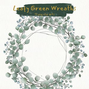 Leafy Green Wreaths Printable Clipart, Png Format, Transparent ...