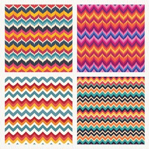 Summer Chevron Pattern Seamless Digital Papers - Printable Scrapbook ...