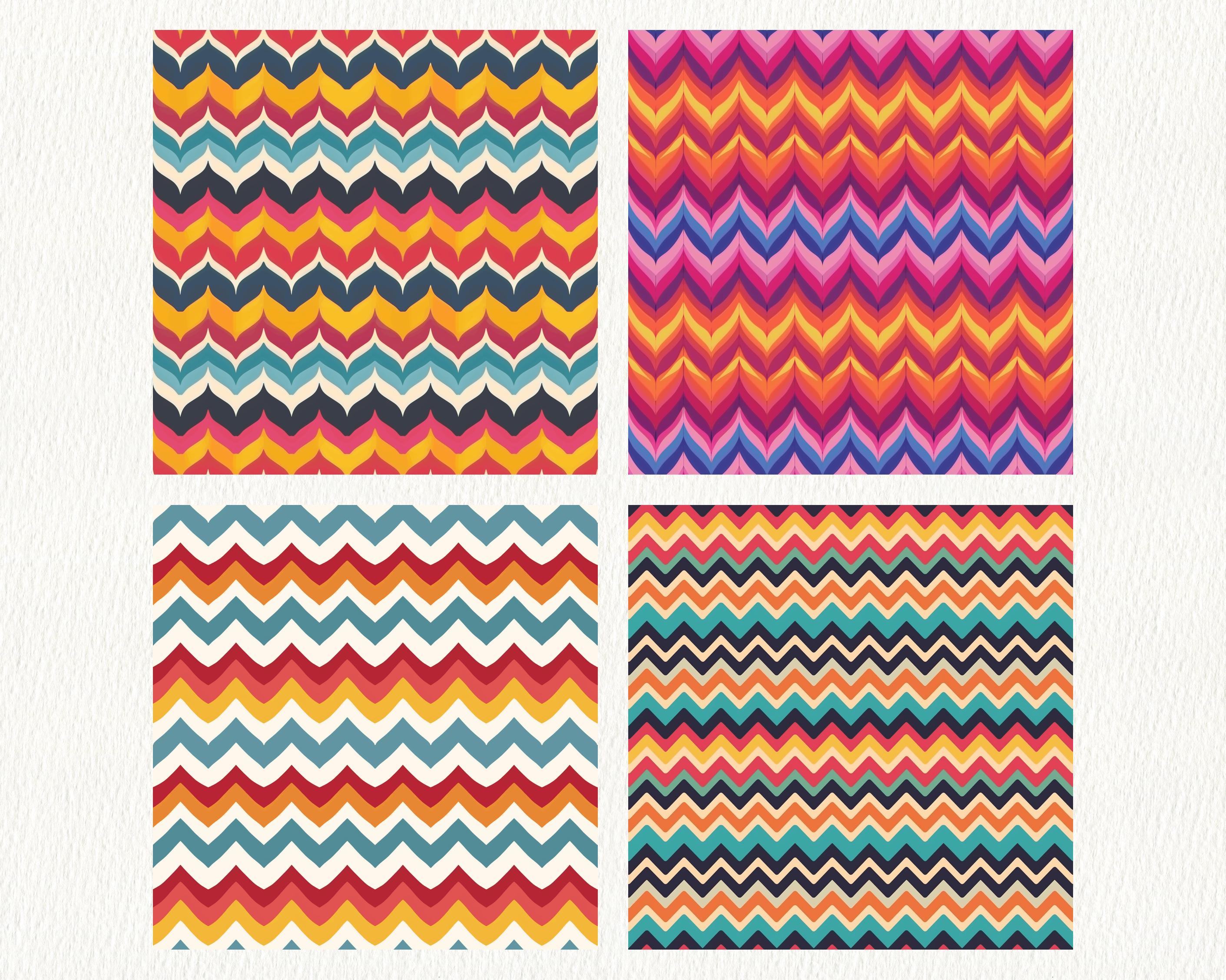 Summer Chevron Pattern Seamless Digital Papers - Printable Scrapbook ...