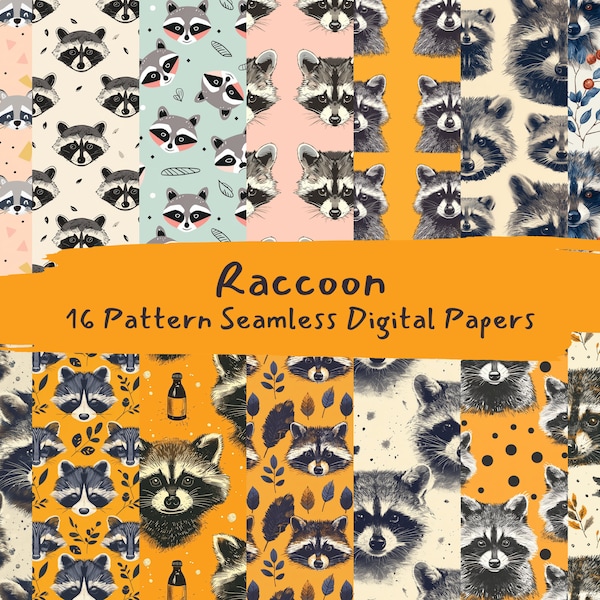 Raccoon Pattern - Etsy