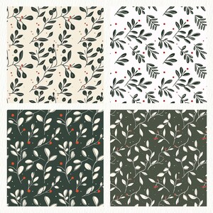 Christmas Sprigs Pattern Seamless Digital Papers - Printable Scrapbook ...