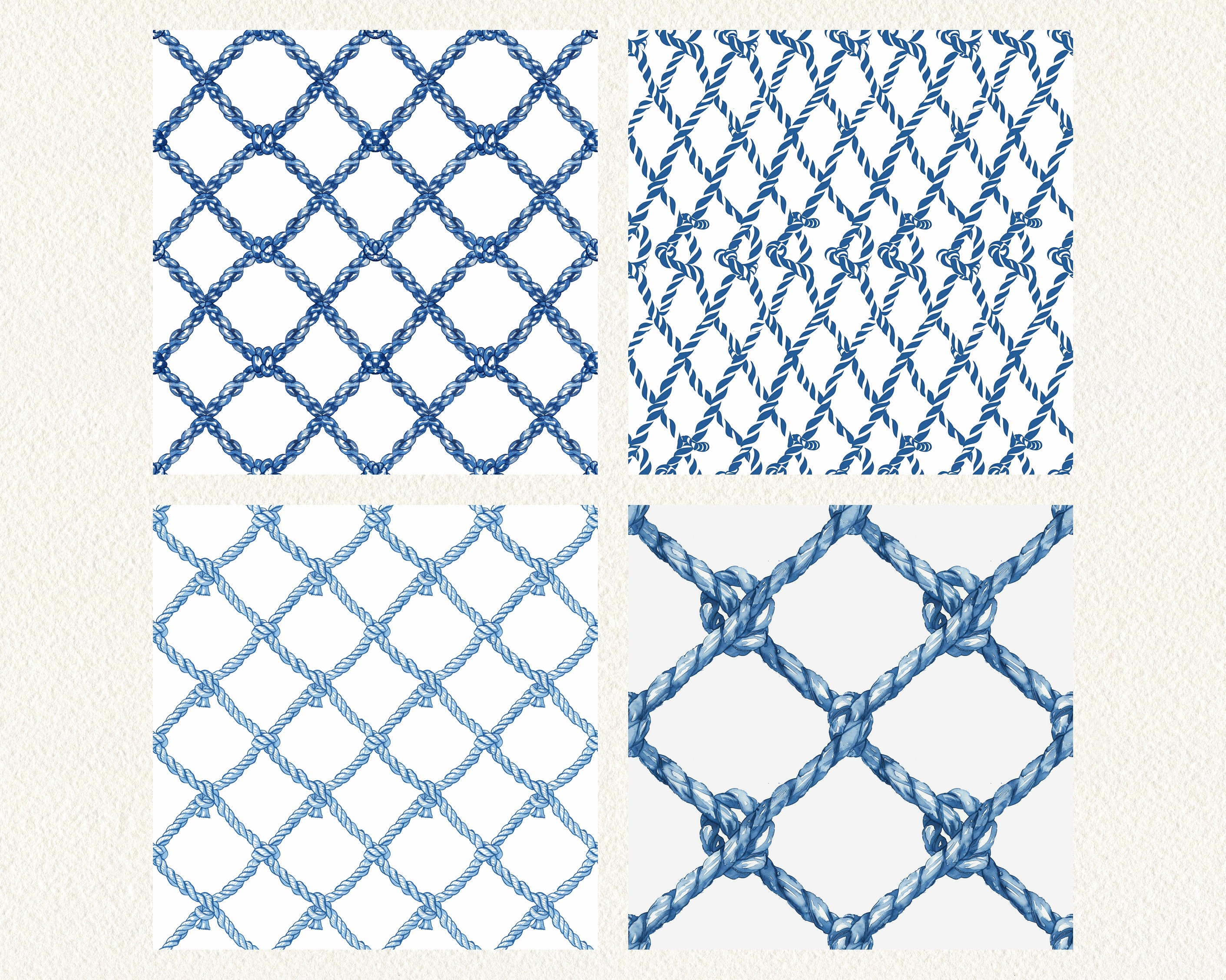 Blue Rope Knot Pattern Seamless Digital Papers - Etsy
