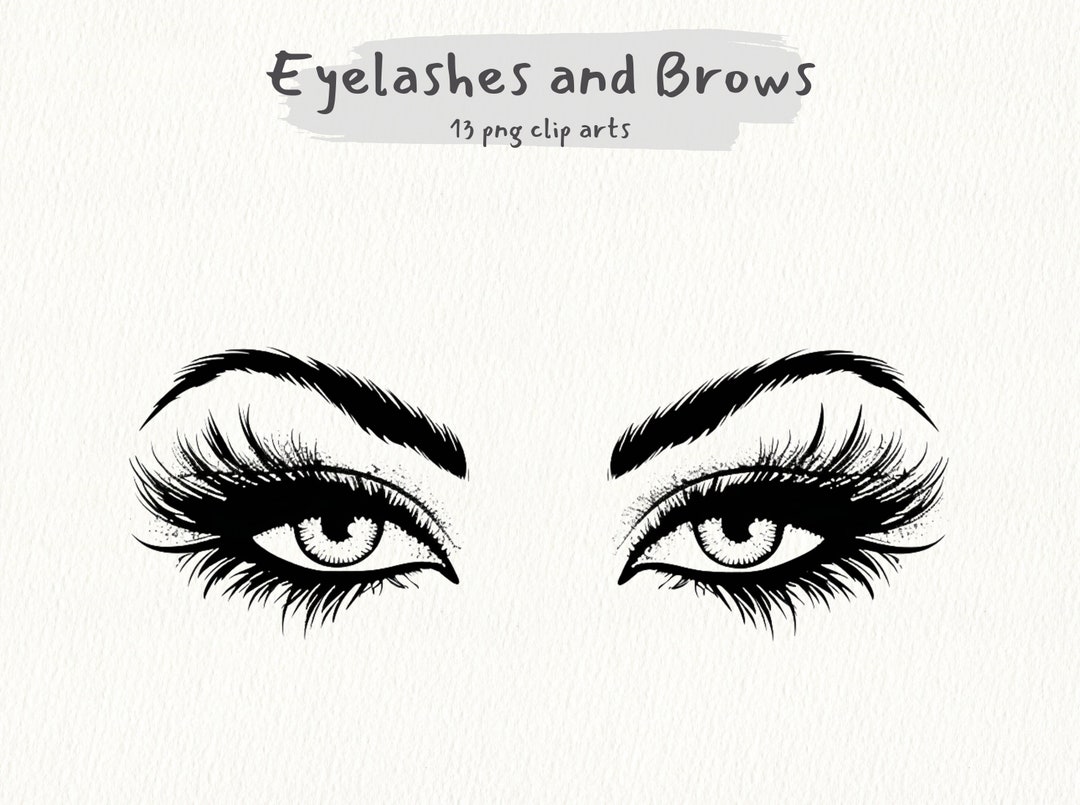 Eyelashes and Brows Printable Clipart, Png Format, Transparent ...