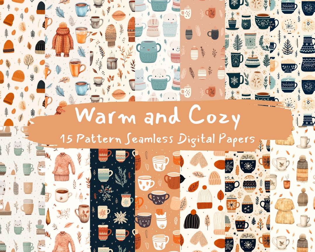 Warm and Cozy Pattern Seamless Digital Papers - Tile Patterns Printable ...