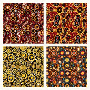 Aboriginal Art Vectors Pattern Seamless Digital Papers - Printable ...
