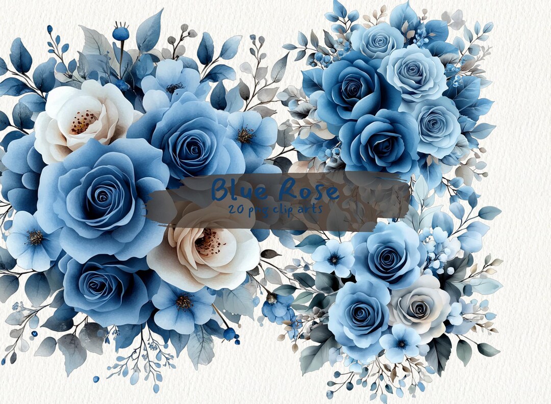 Blue Rose Printable Clipart, Png Format, Transparent Background ...