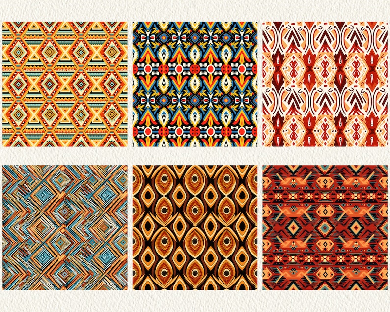 Indigenous Pattern Seamless Digital Papers - Tile Patterns Printable ...