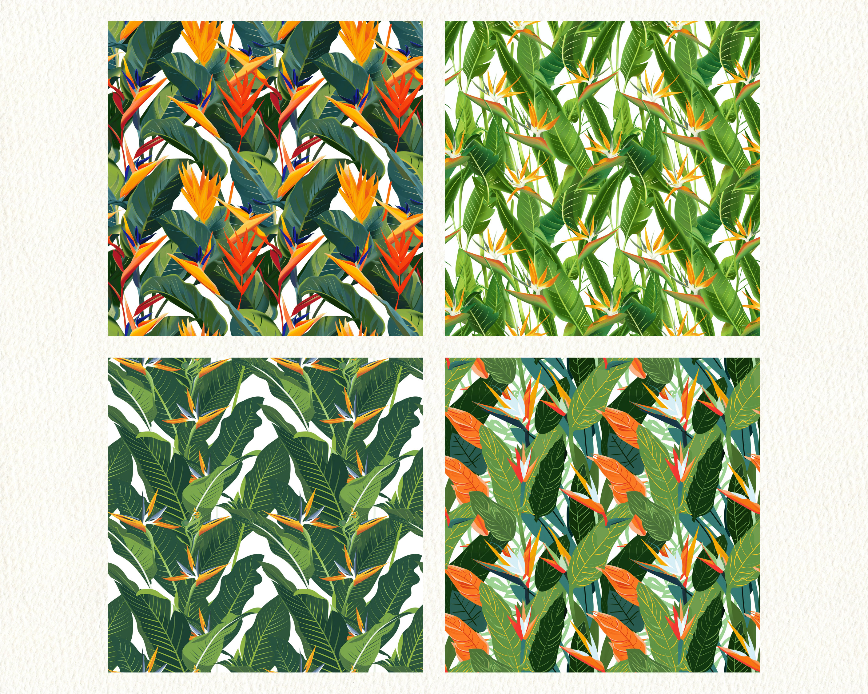 Strelitzia Pattern Seamless Digital Papers - Printable Scrapbook Paper ...