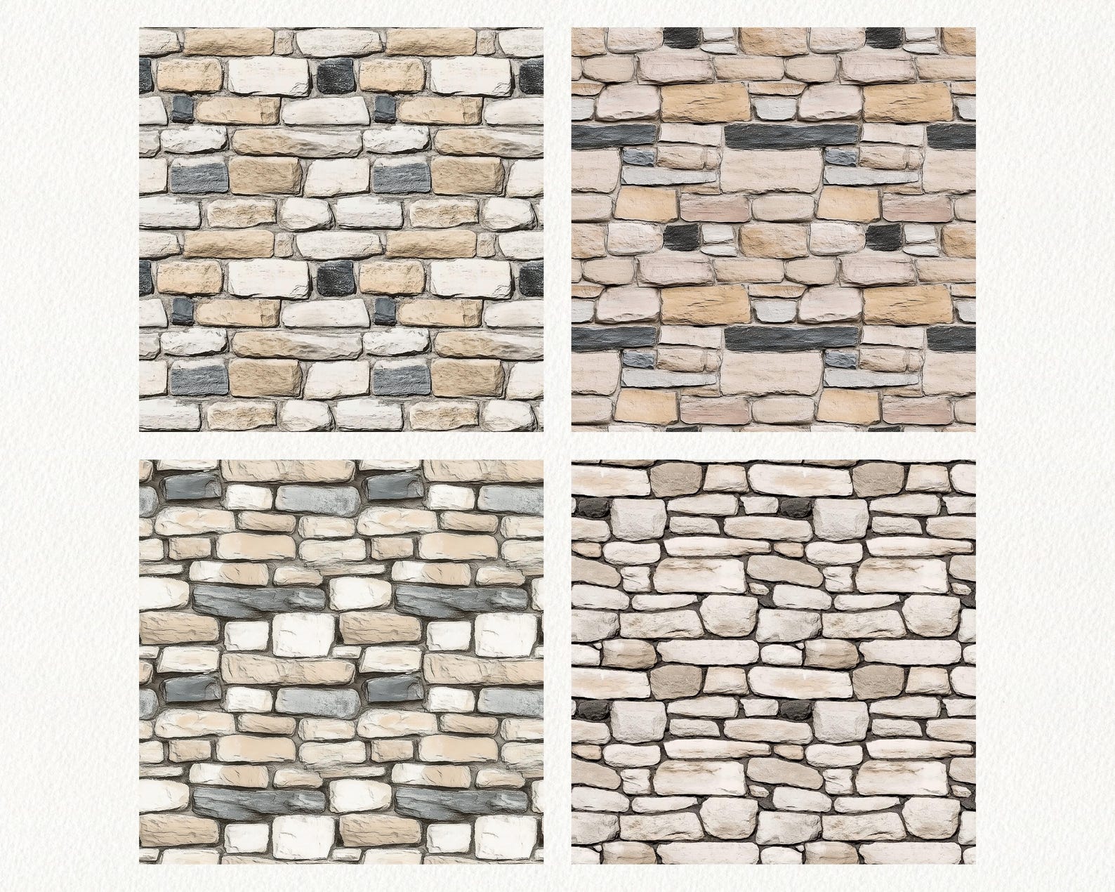 Modern Style Stone Pattern Seamless Digital Papers - Printable ...