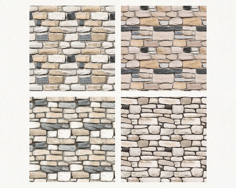 Modern Style Stone Pattern Seamless Digital Papers - Printable ...