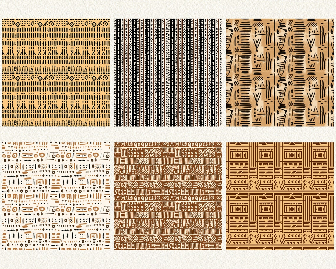 African Mudcloth Pattern Seamless Digital Papers Tile Patterns ...