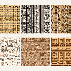 African Mudcloth Pattern Seamless Digital Papers - Tile Patterns ...