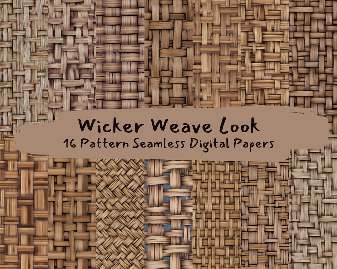 Wicker Weave Look Pattern Seamless Digital Papers - Printable Scrapbook ...