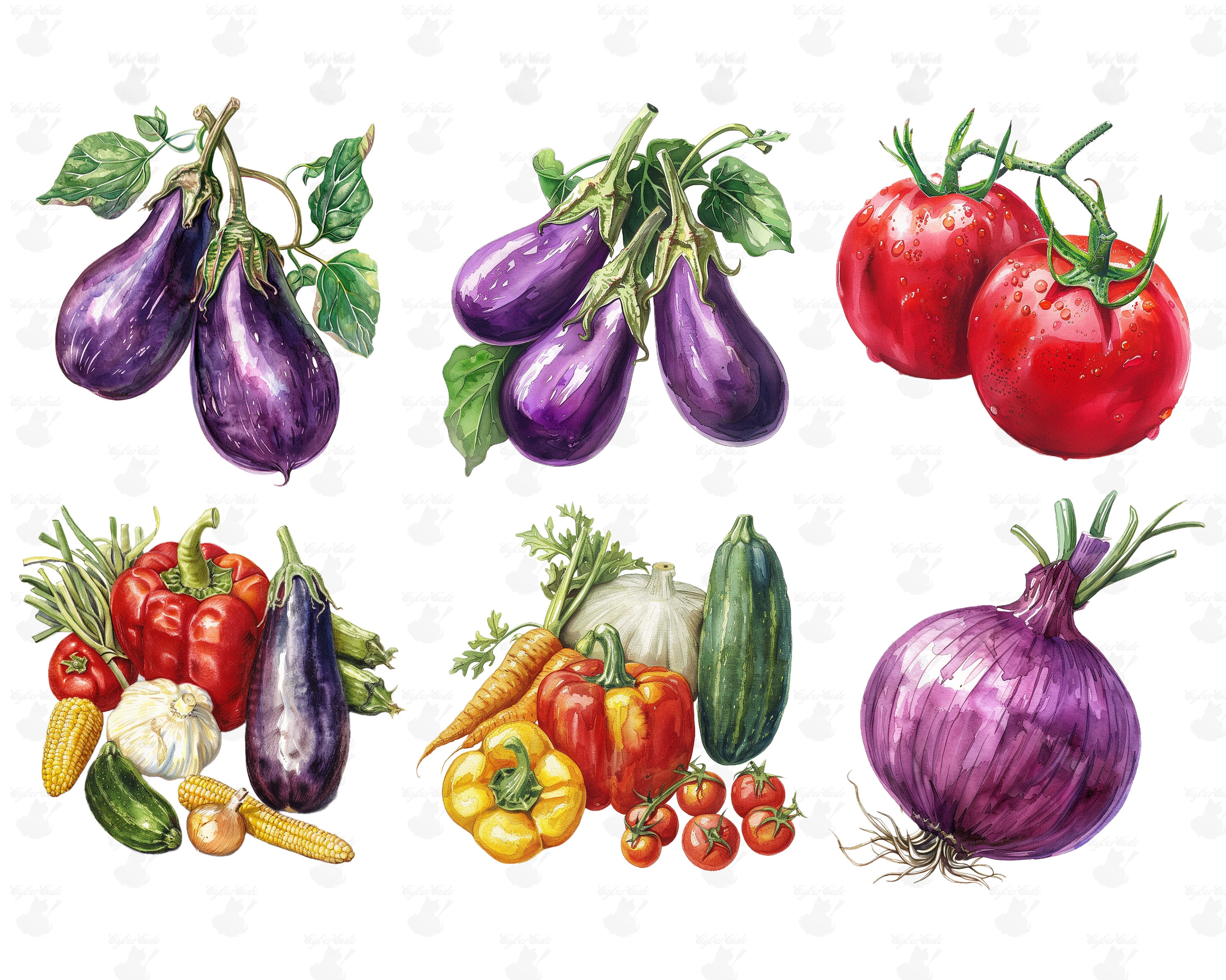 Fruits Vegetables Printable Clipart, Png Format, Transparent Background ...