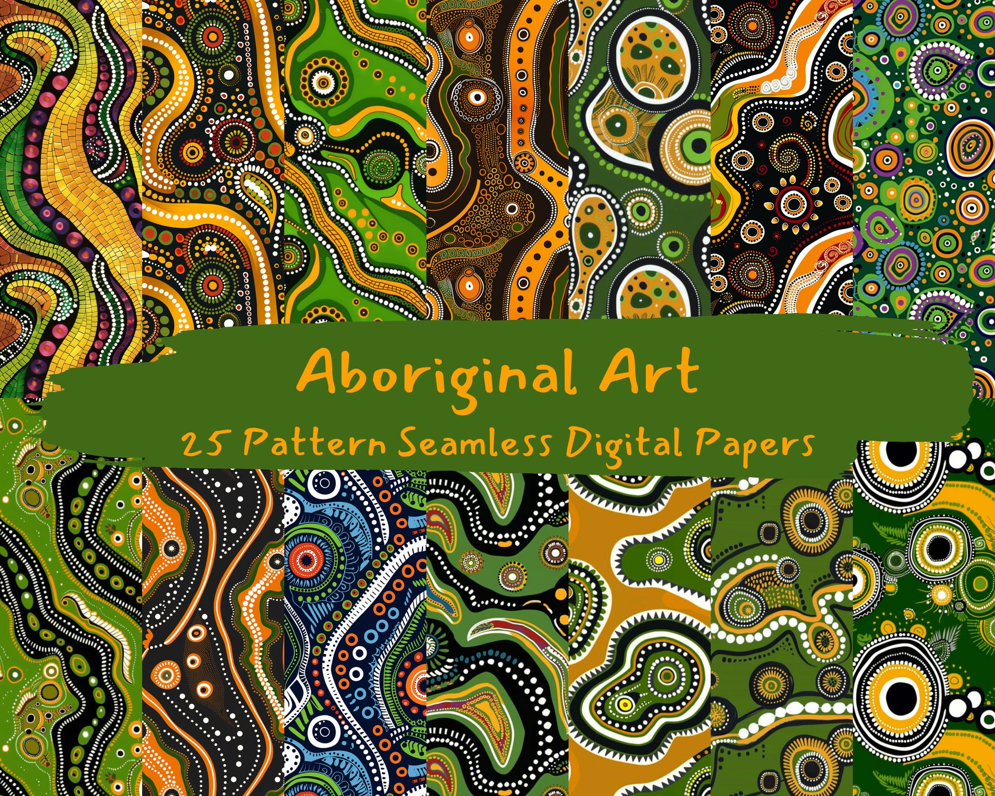 Aboriginal Art Pattern Seamless Digital Papers Printable Scrapbook ...