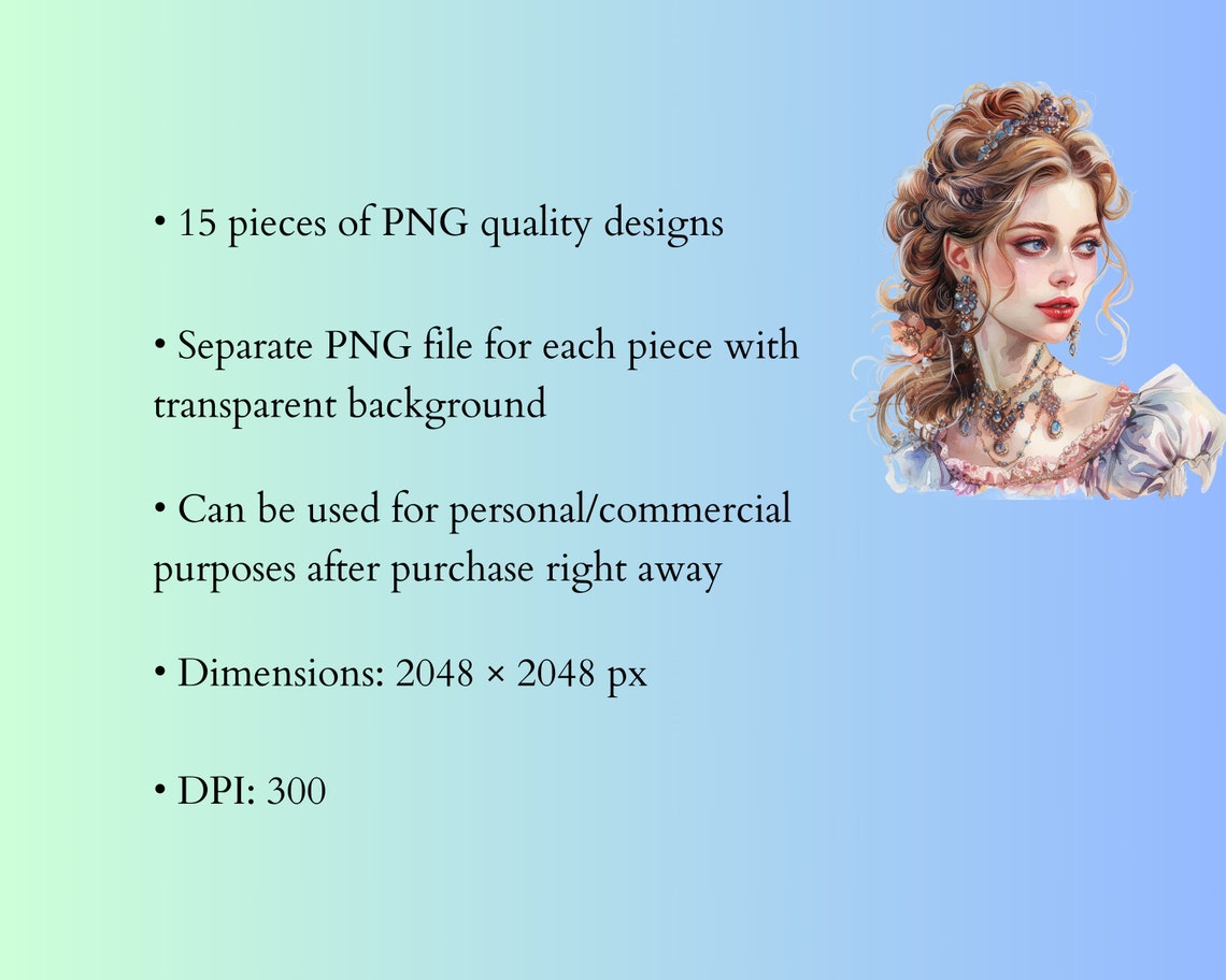 Victorian Princes Digital Printable Clipart Bundle in PNG Format ...
