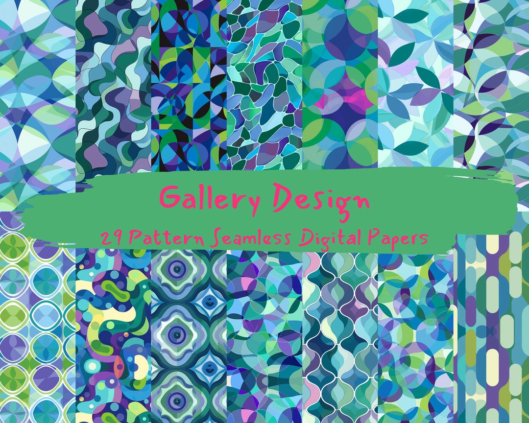 Gallery Design Pattern Seamless Digital Papers - Printable Scrapbook ...