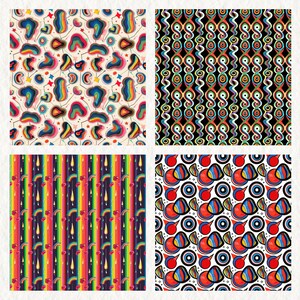 Chromatic Pop Art Pattern Seamless Digital Papers - Printable Scrapbook ...
