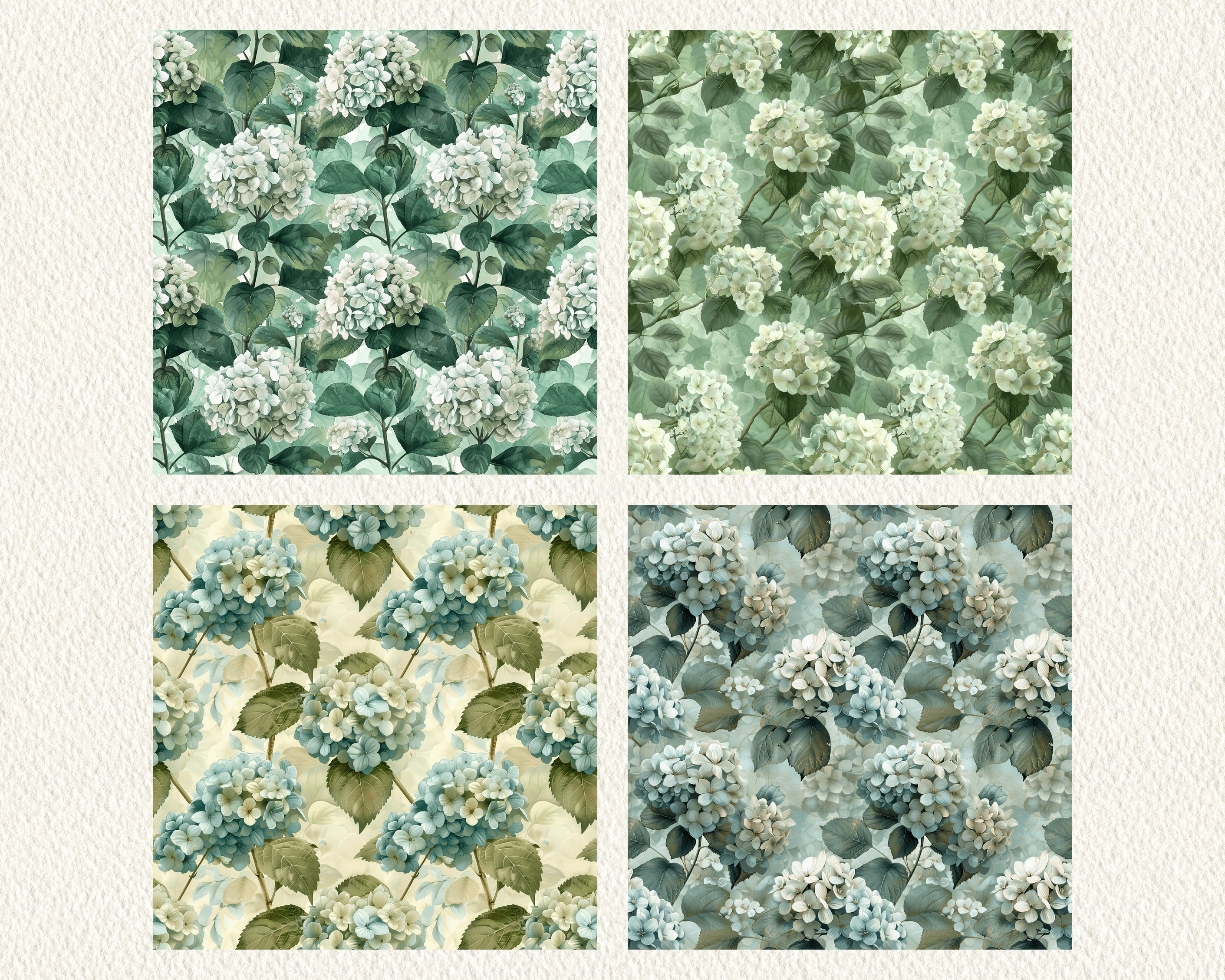 Summer Hydrangea Pattern Seamless Digital Papers - Printable Scrapbook ...