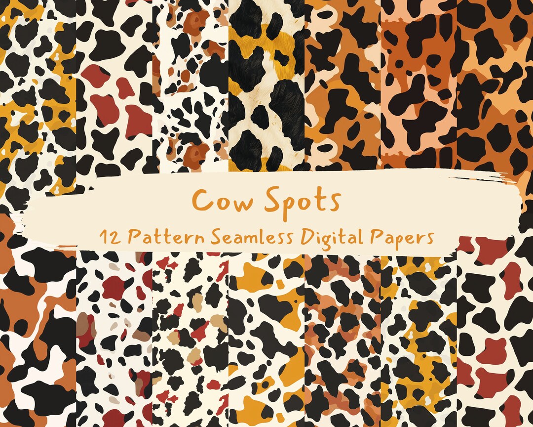 Cow Spots Pattern Seamless Digital Papers - Printable Scrapbook Paper ...