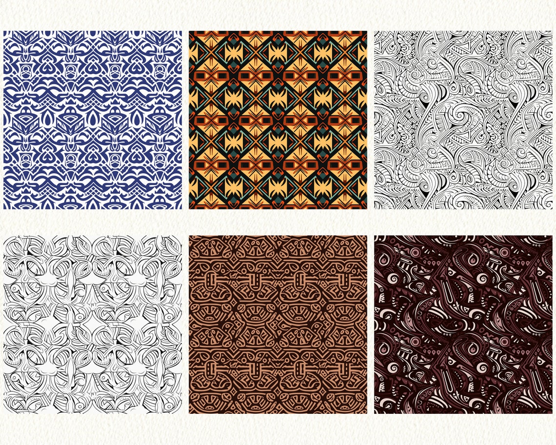 Maori Tribe Pattern Seamless Digital Papers - Tile Patterns Printable ...