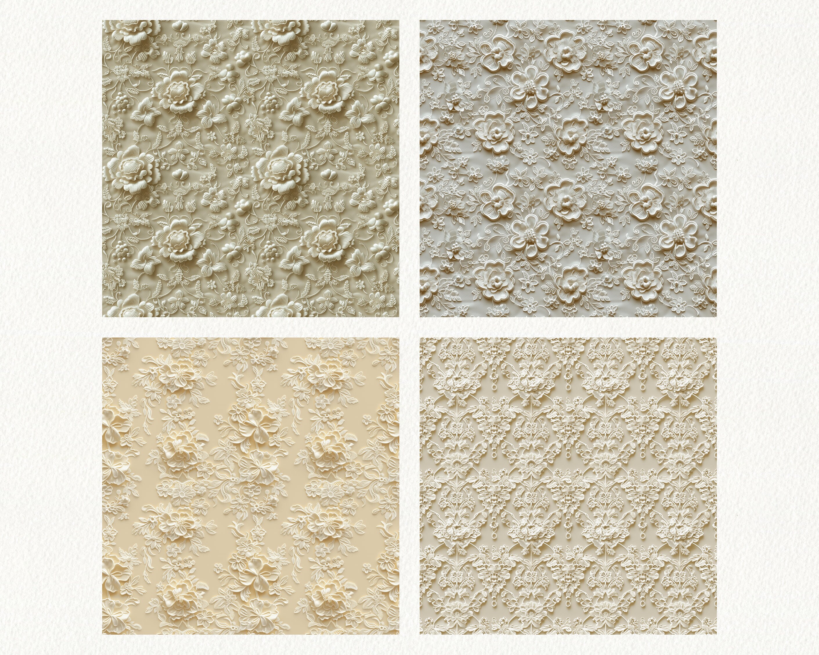 Cream Lace Pattern Seamless Digital Papers Printable Scrapbook Paper ...