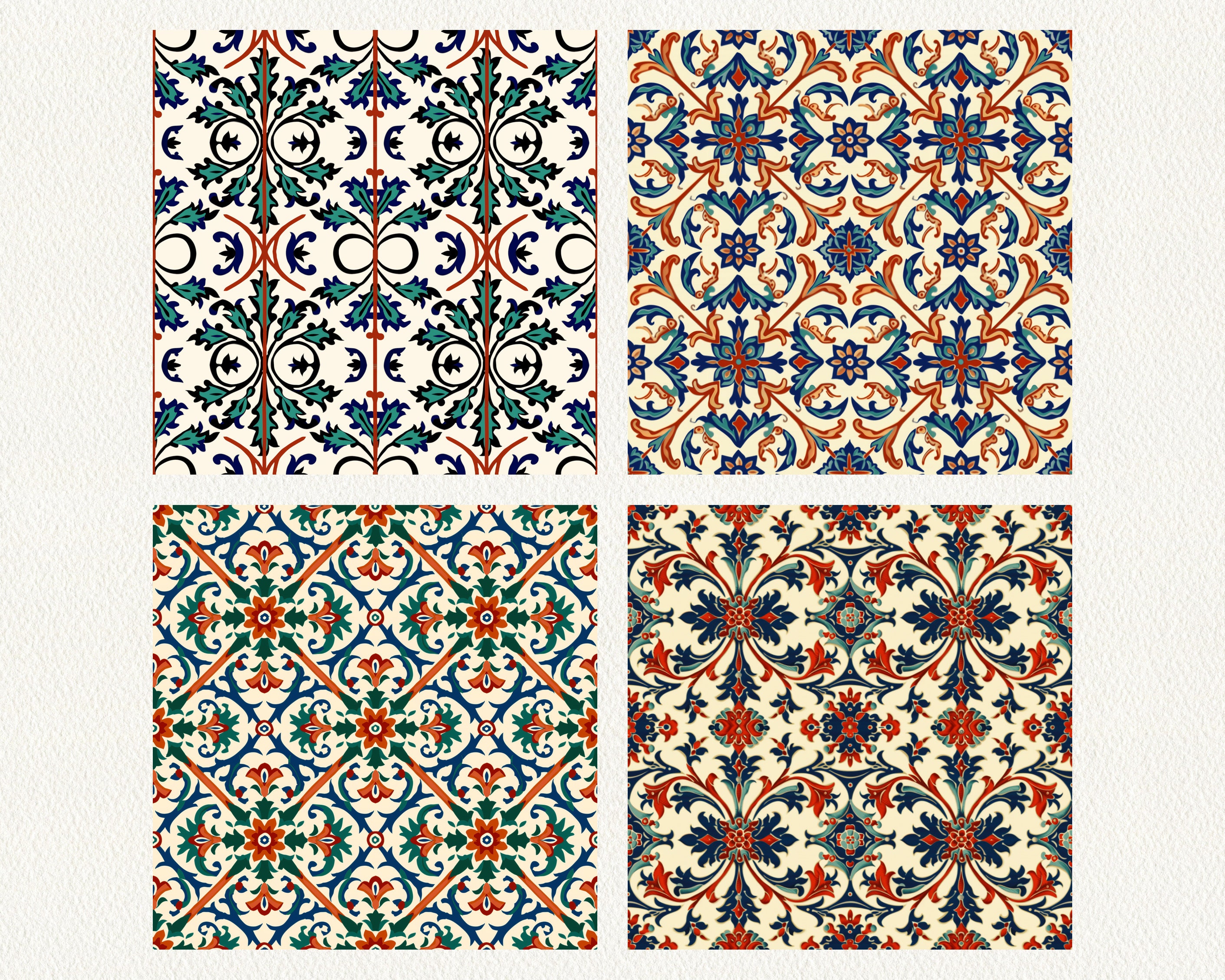 Italian Renaissance Pattern Seamless Digital Papers Printable Scrapbook ...