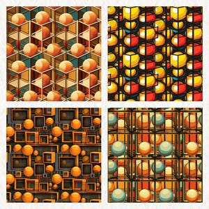 Spherical Box Pattern Seamless Digital Papers Printable Scrapbook Paper ...