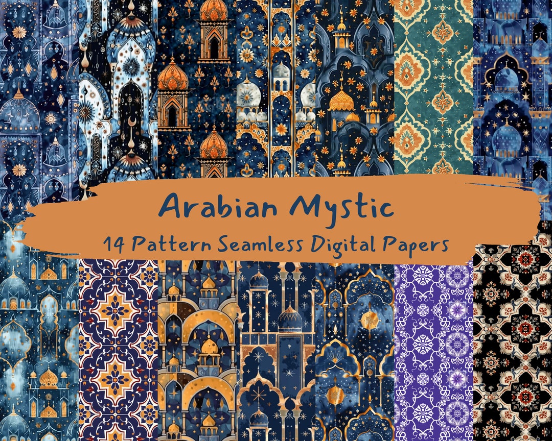Arabian Mystic Pattern Seamless Digital Papers - Printable Scrapbook ...