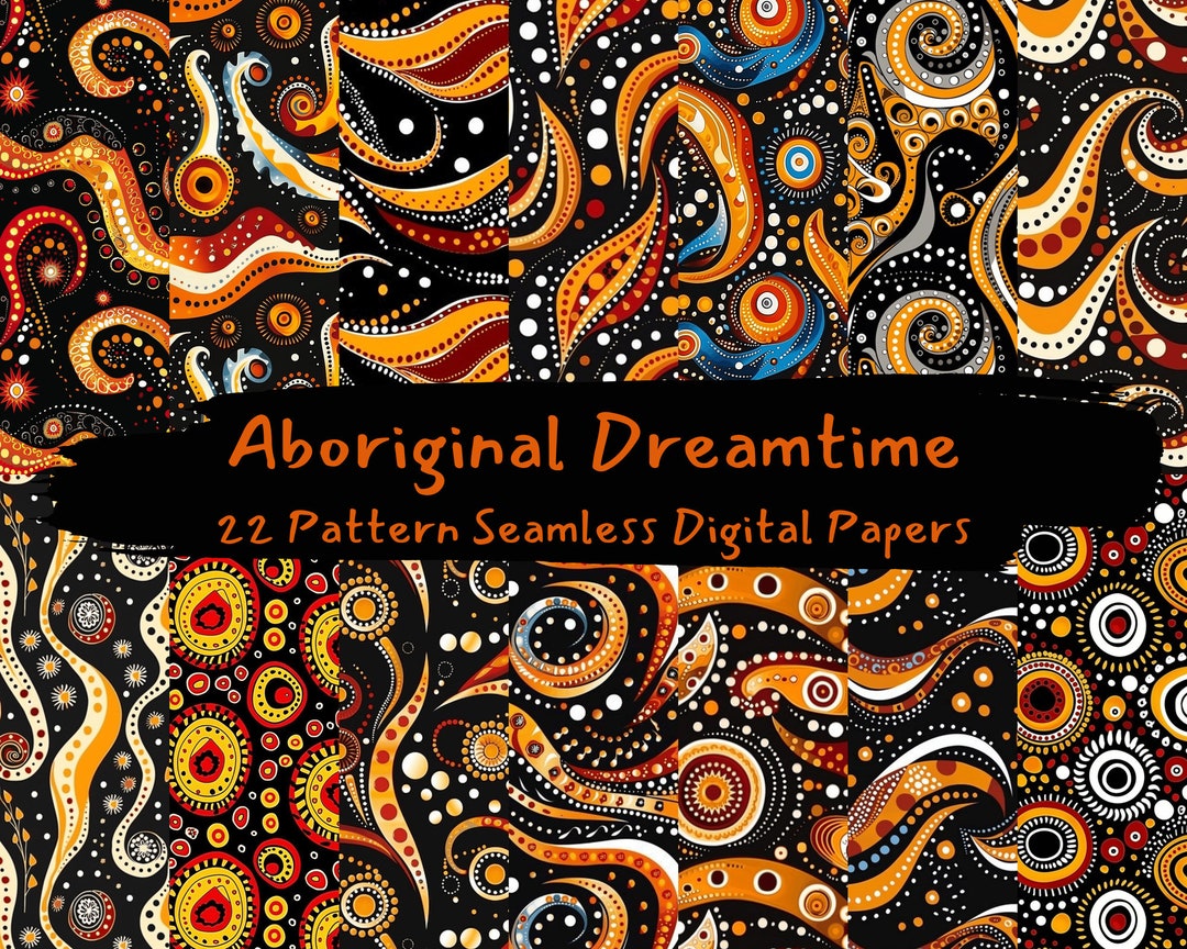 Aboriginal Dreamtime Pattern Seamless Digital Papers - Printable ...