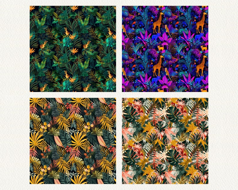 Jungle Fever Pattern Seamless Digital Papers Printable Scrapbook Paper ...