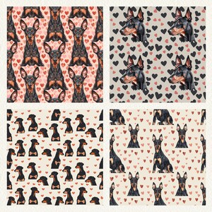 Doberman Pattern Seamless Digital Papers - Printable Scrapbook Paper ...