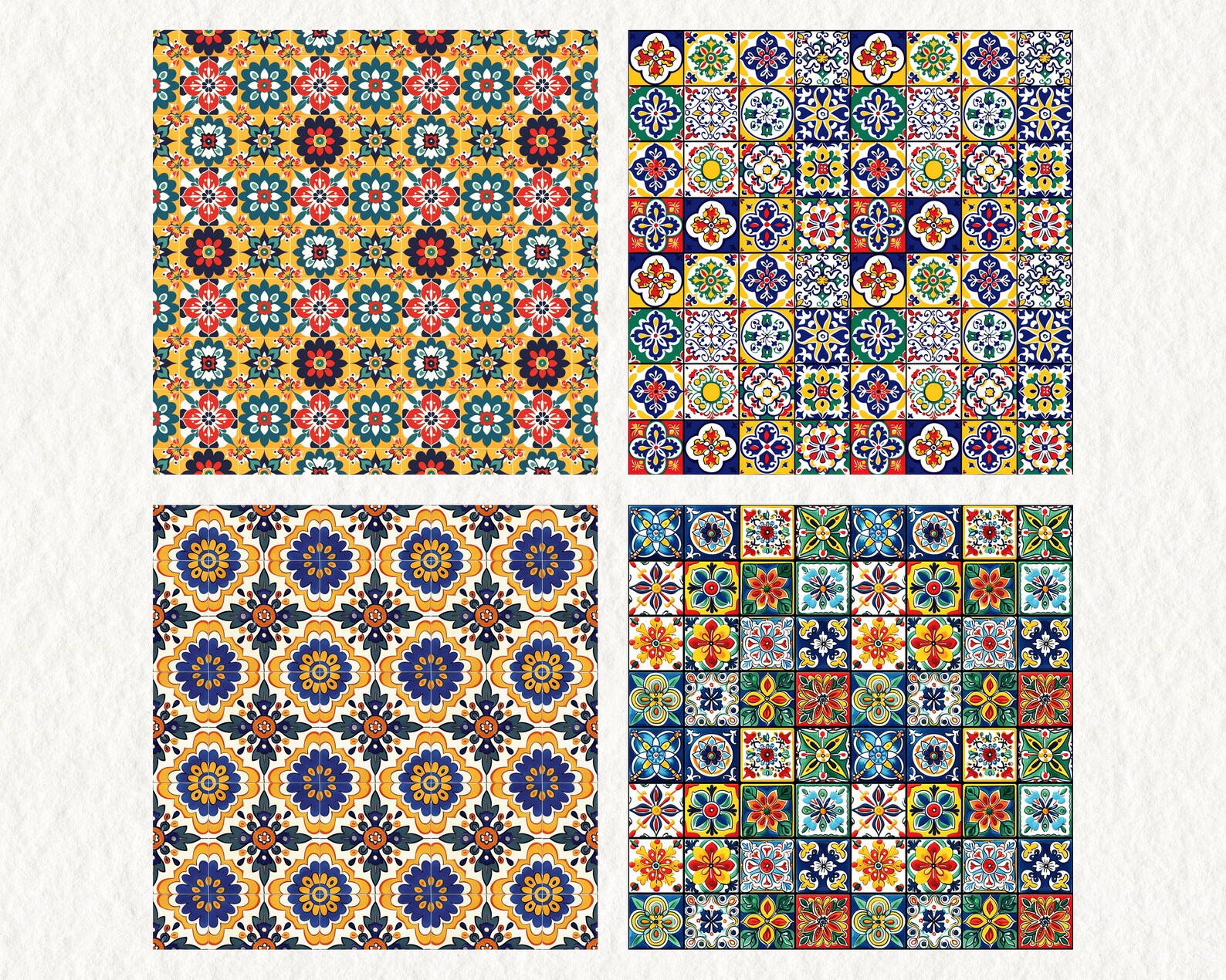 Talavera Tiles Pattern Seamless Digital Papers - Printable Scrapbook ...