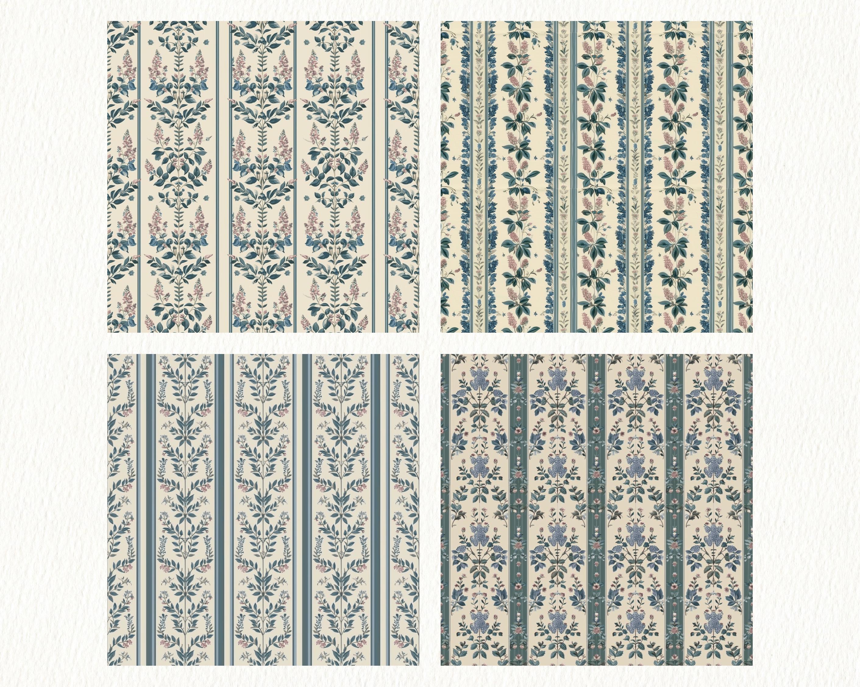 Bridgerton Wisteria Pattern Seamless Digital Papers - Printable ...