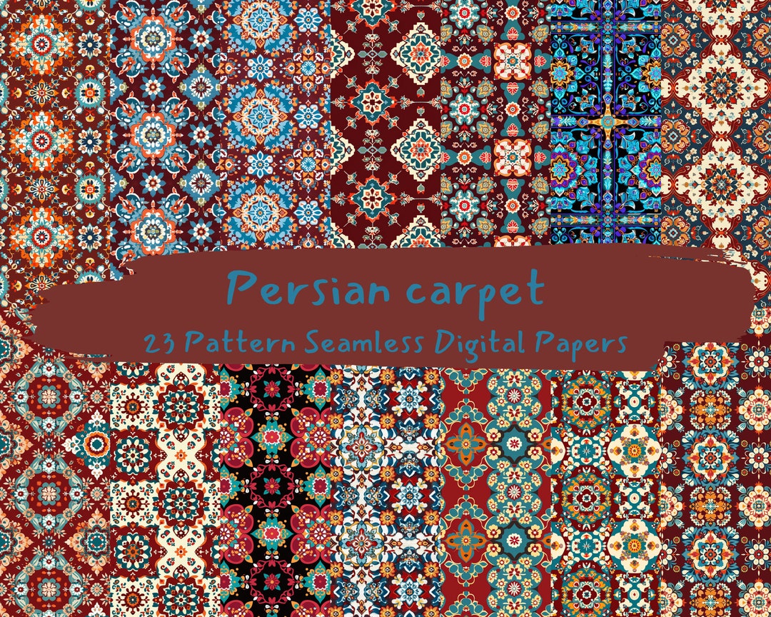 Persian Carpet Pattern Seamless Digital Papers - Printable Scrapbook ...