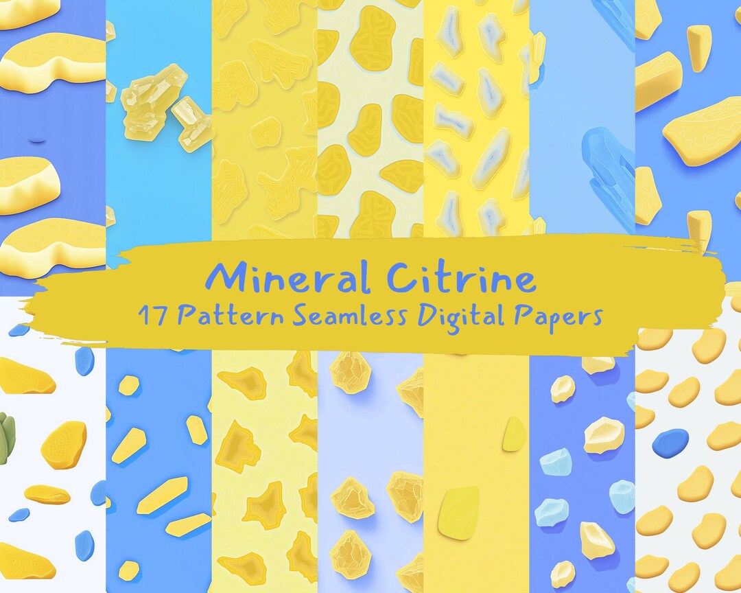 Mineral Citrine Pattern Seamless Digital Papers - Printable Scrapbook ...