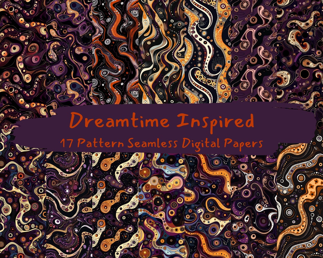 Dreamtime Inspired Pattern Seamless Digital Papers - Printable ...