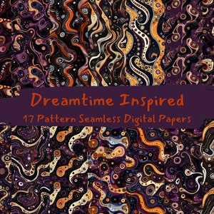 Dreamtime Inspired Pattern Seamless Digital Papers - Printable ...