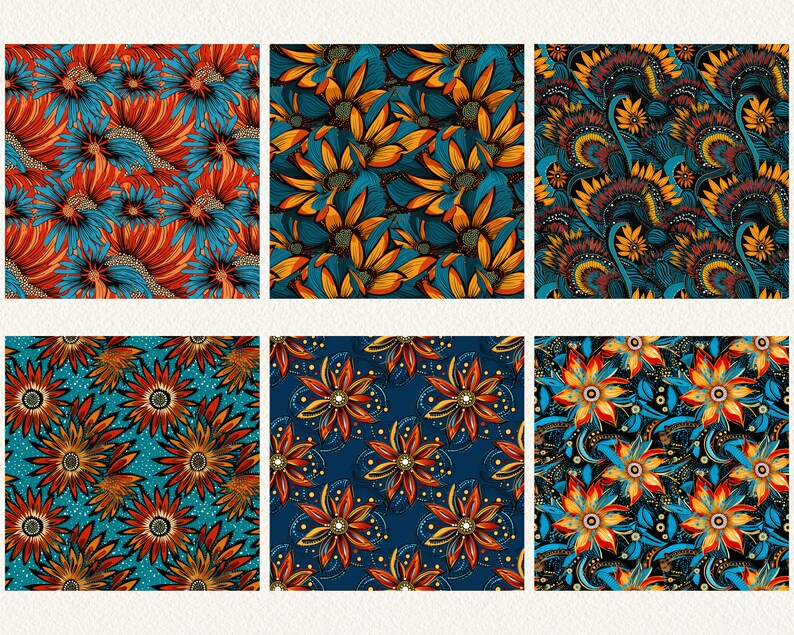 African Ankara Pattern Seamless Digital Papers - Tile Patterns ...