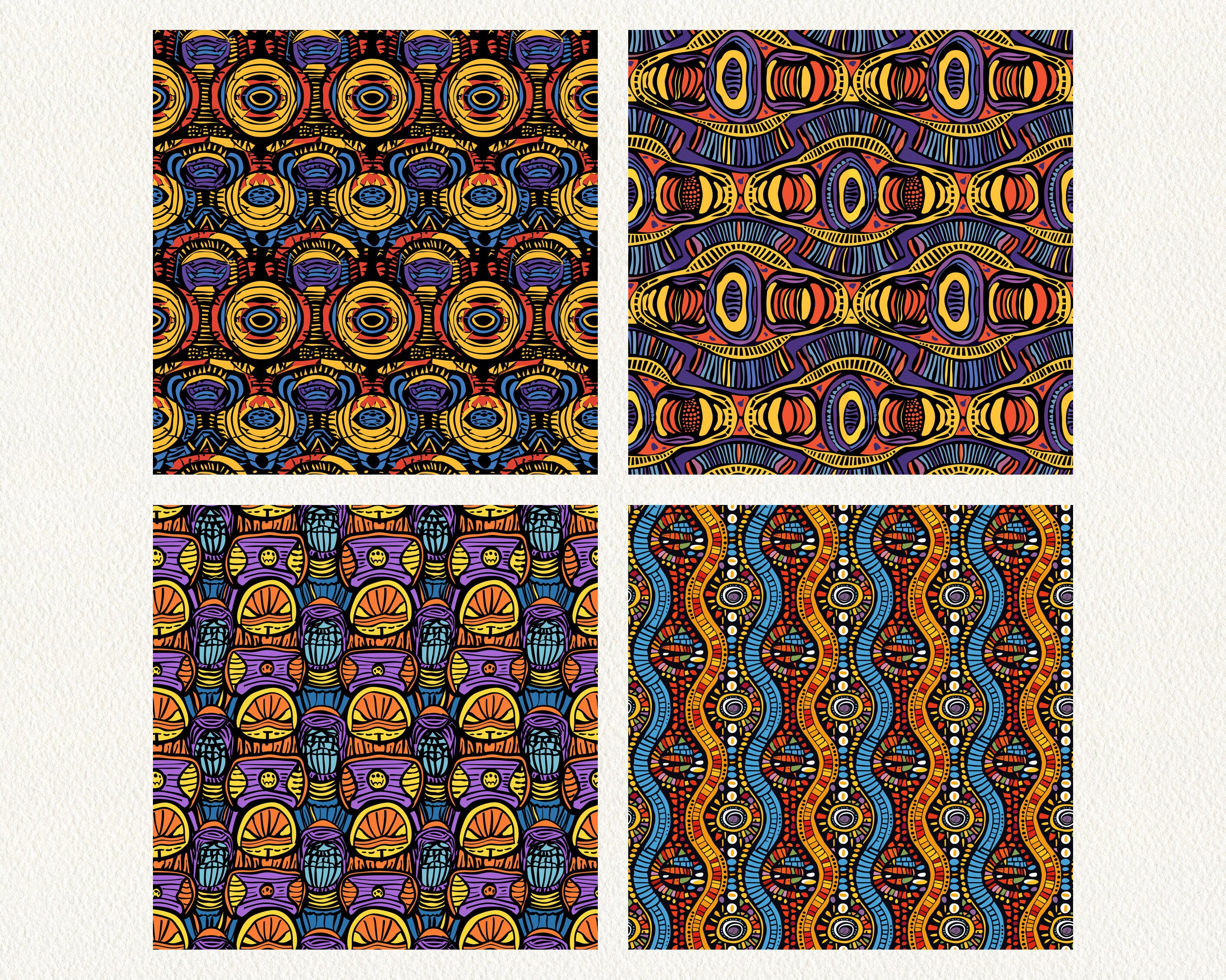 African Ankara Print Pattern Seamless Digital Papers - Printable ...