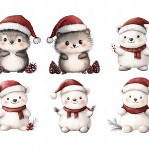 Santa Animals Printable Clipart, Png Format, Transparent Background ...